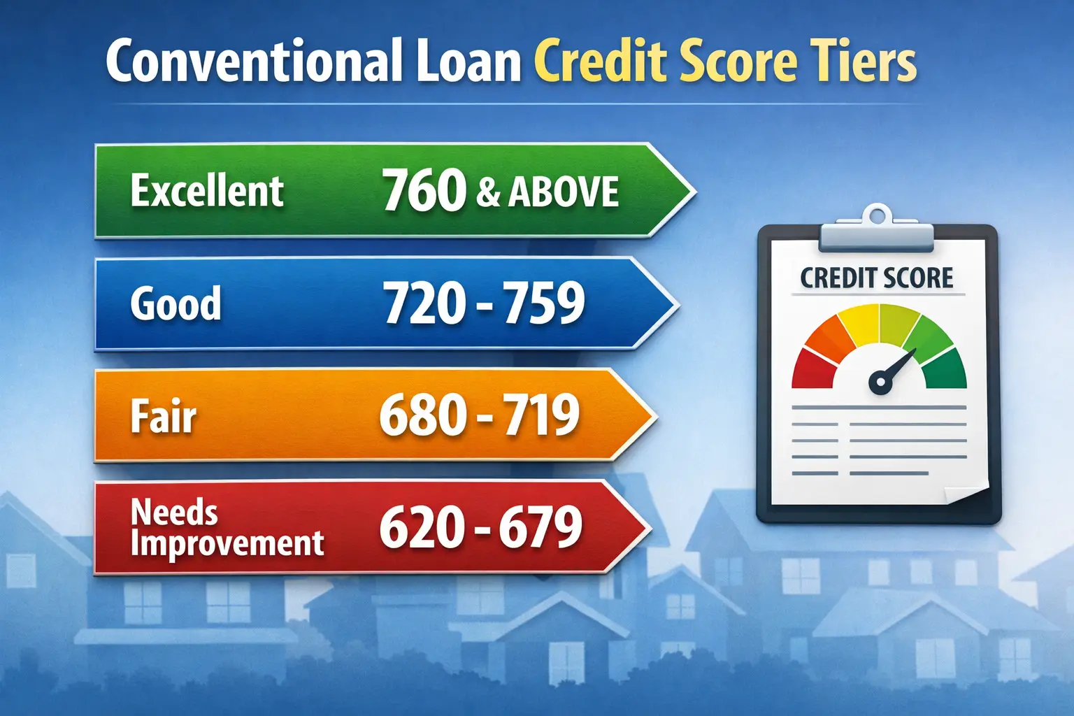 Conventional Loan Credit Score Tiers: FICO Score Impact on Rates & LLPA